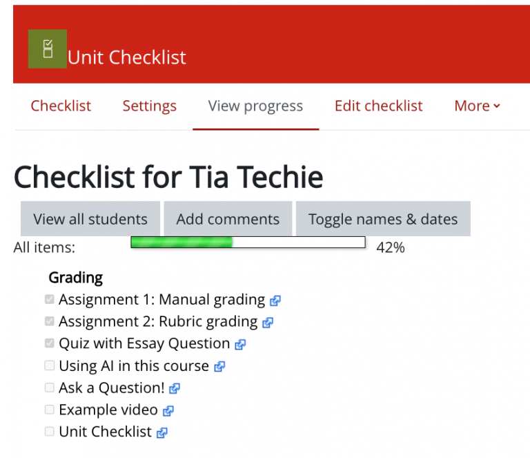 Use Moodle Checklists to Help Students Get Organized and Track Progress – Teaching Resources