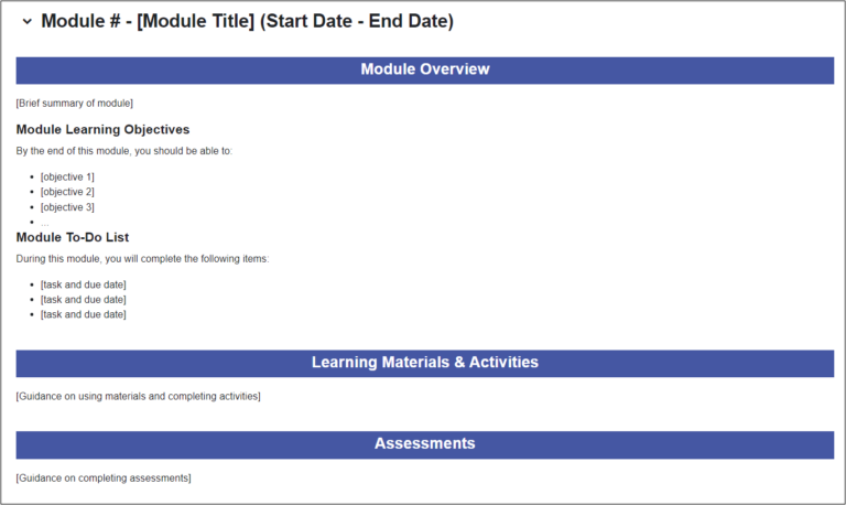 Designing an effective Moodle Course – Teaching Resources