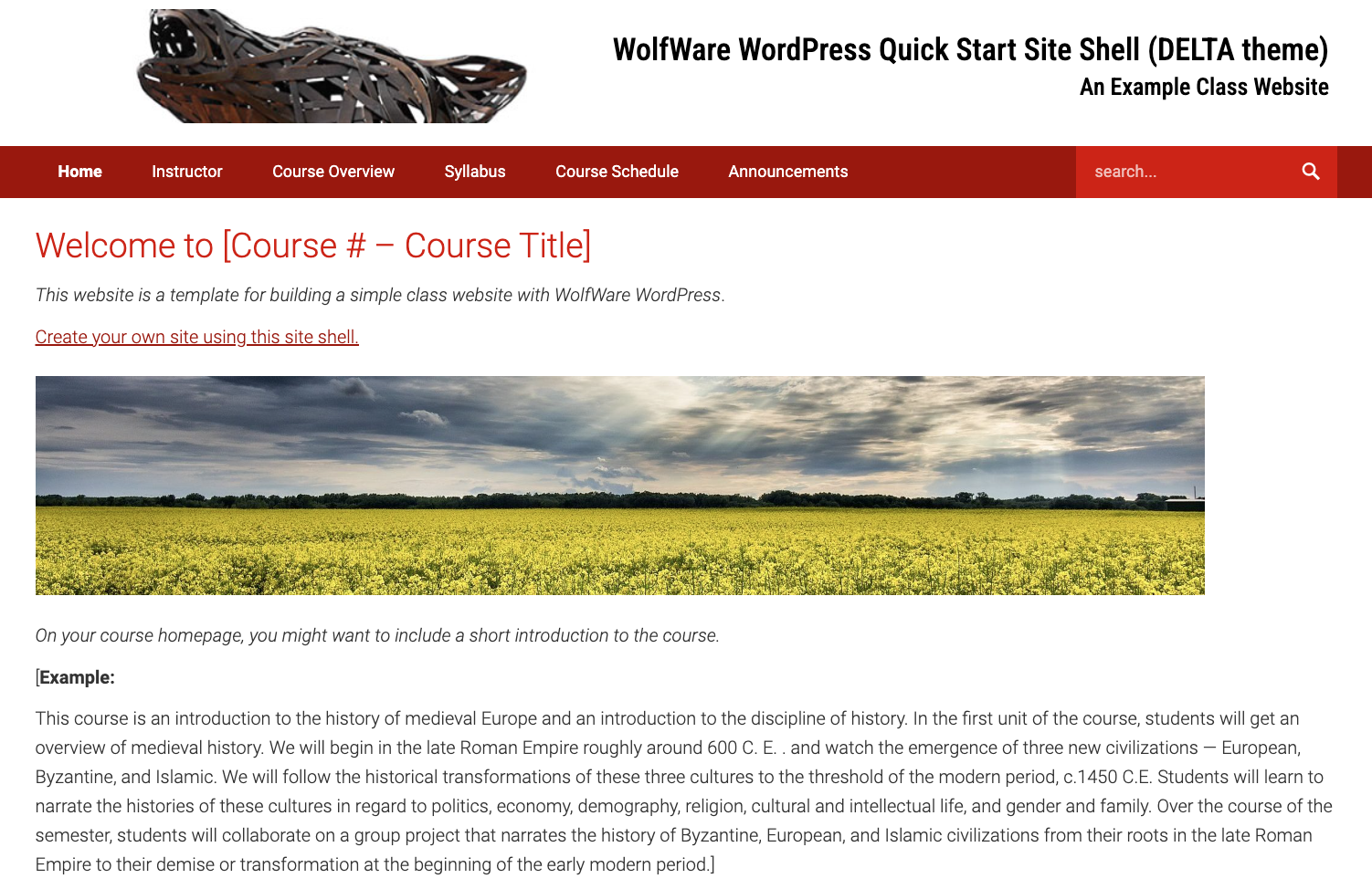 Create a Class Website with WolfWare WordPress – Teaching Resources